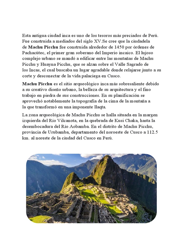 Machu Picchu | PDF