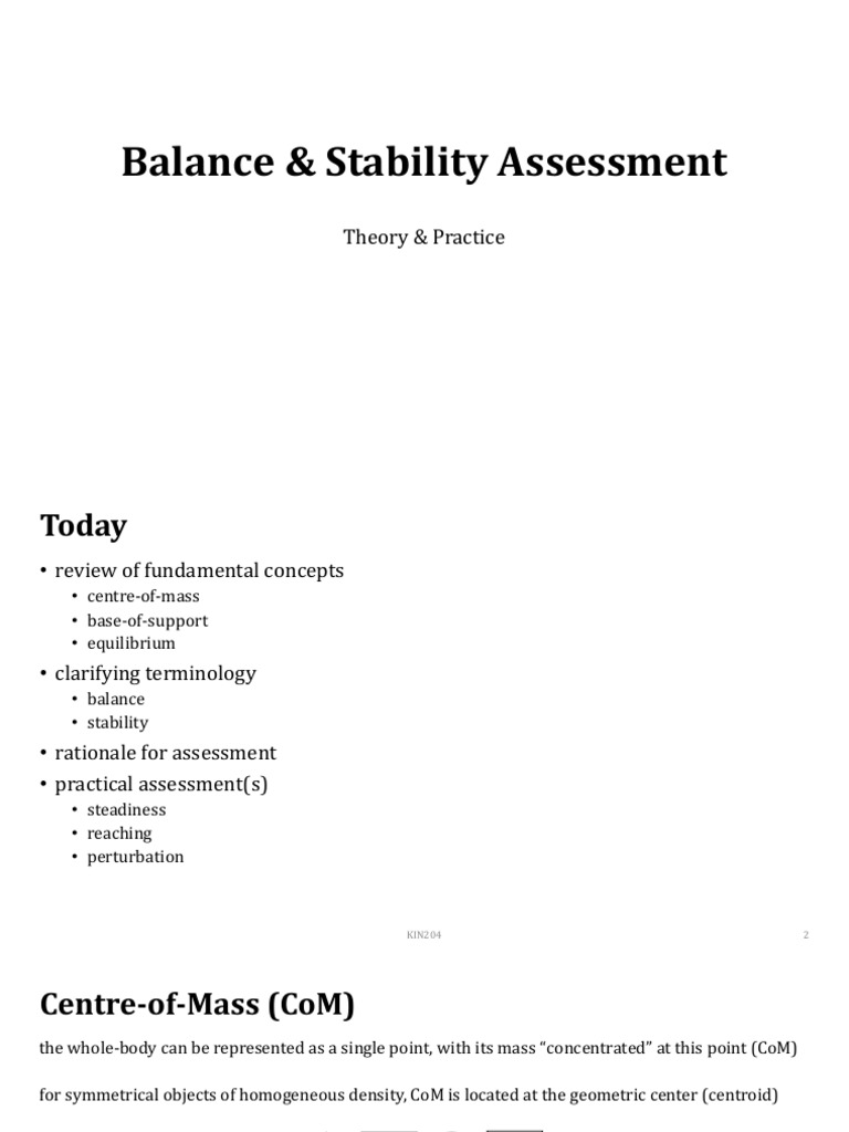 Balance & Stability | PDF | Balance (Ability) | Center Of Mass