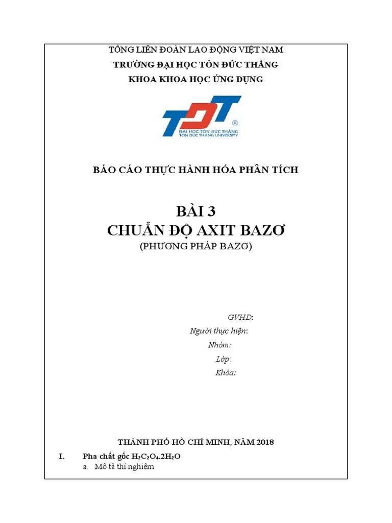 CHUẨN ĐỘ AXIT BAZƠ | PDF