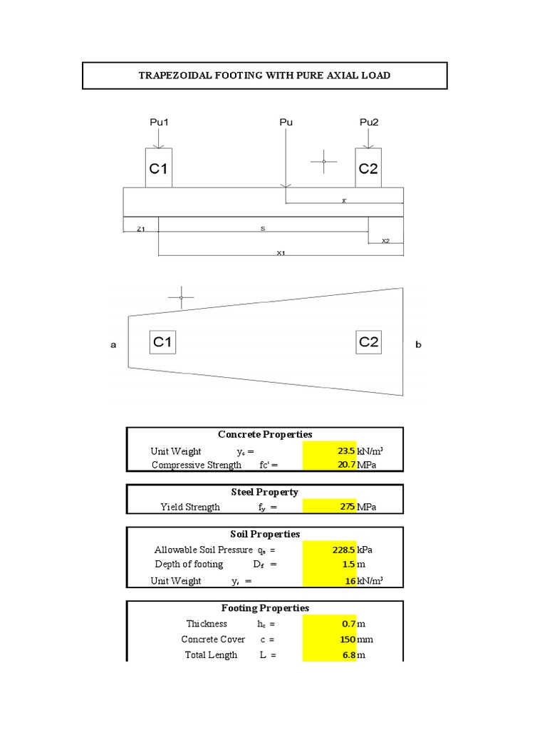 Trapezoidal Footing | PDF | Mechanical Engineering | Building Technology
