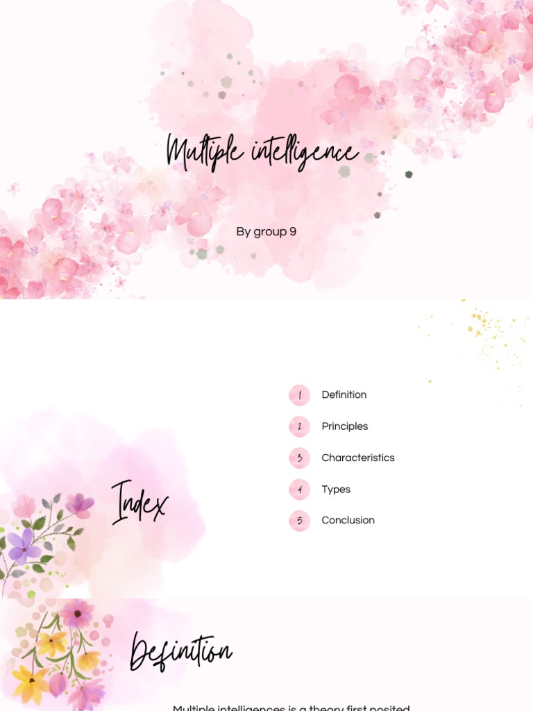 Multiple Intelligence: by Group 9 | PDF