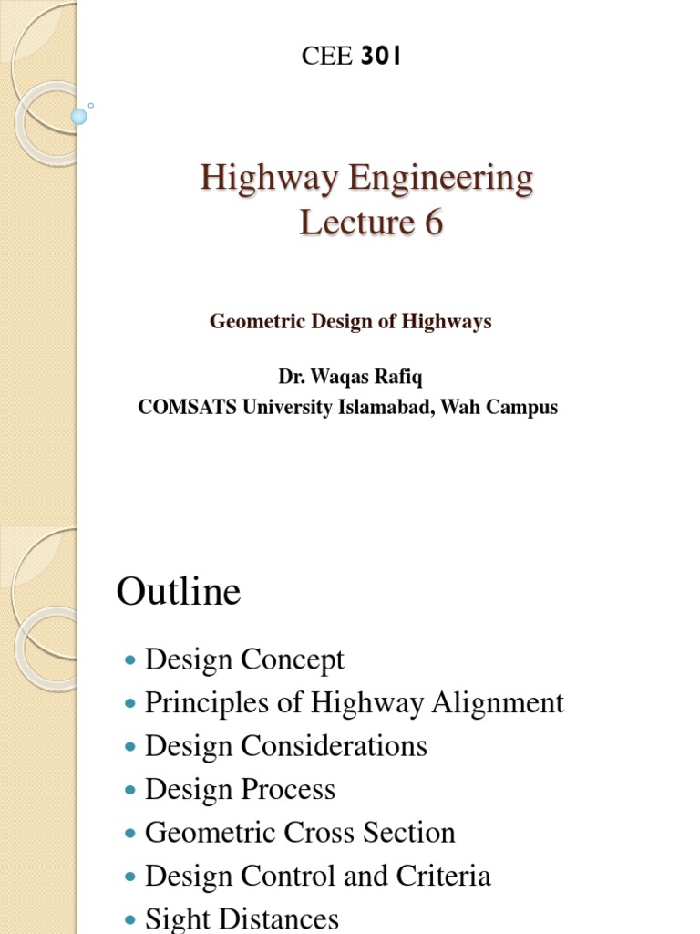 Lec 5 Geometric Design Of Highways Pdf Vehicles Land Transport