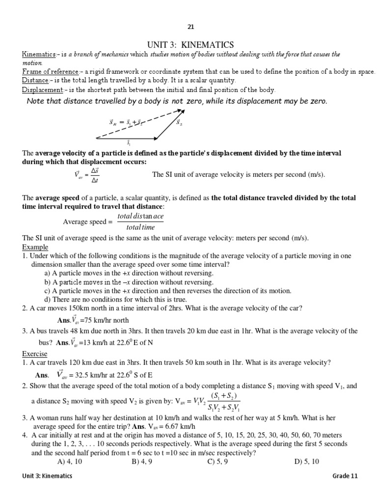 Unit 3: Kinematics: Motion | PDF | Acceleration | Velocity