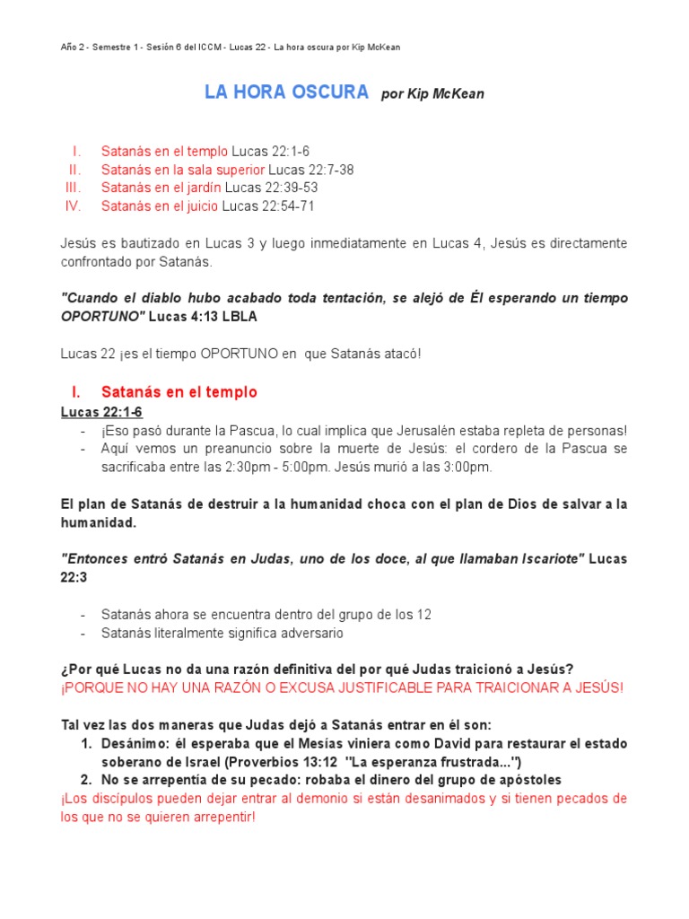 La Hora Oscura - Lección #24 | PDF