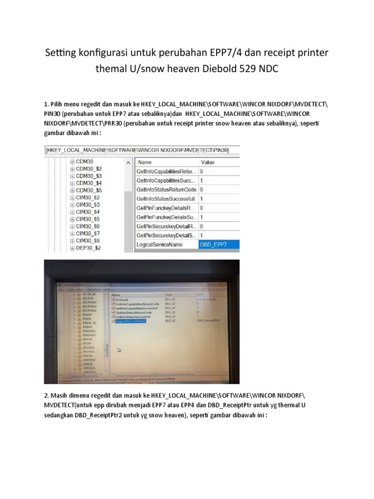 Setting Konfigurasi Diebold 529 NDC Probase | PDF