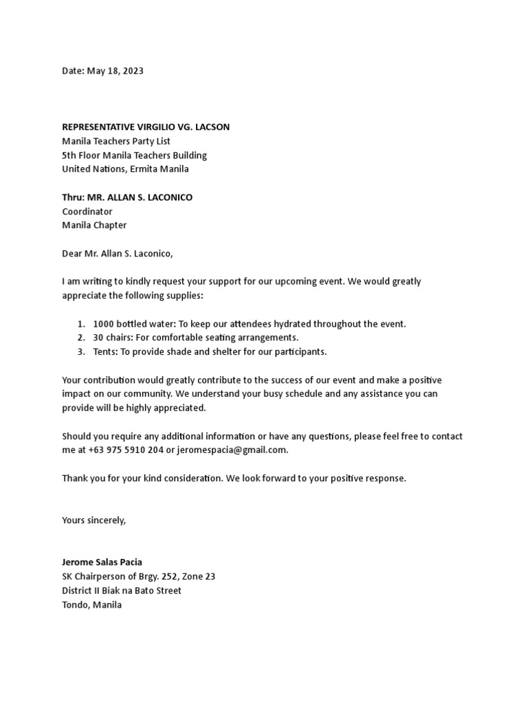 Letter of Request | PDF