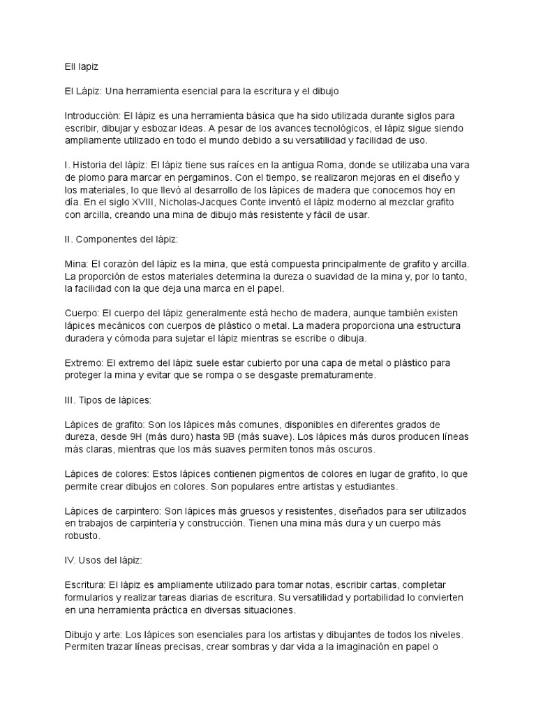 El Lapiz | PDF | Lápiz | Materiales