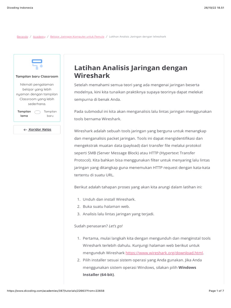 Latihan Analisis Dengan Wireless - Dicoding Indonesia | PDF | Transmission Control Protocol ...