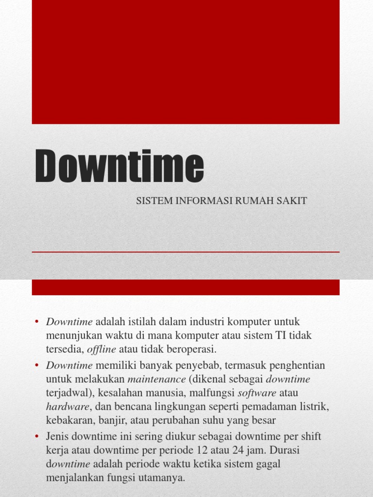 Materi Downtime | PDF | Bisnis | Komputer