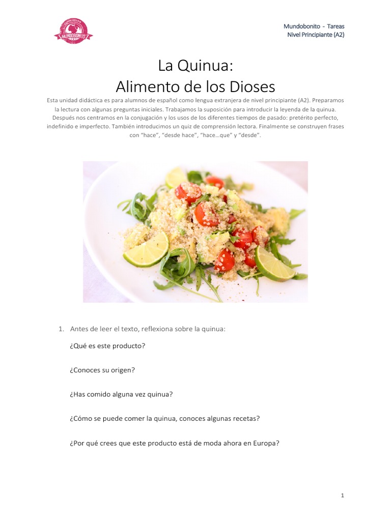 Quinua Unidad-Didáctica A2 | PDF | Quinua | Cereales