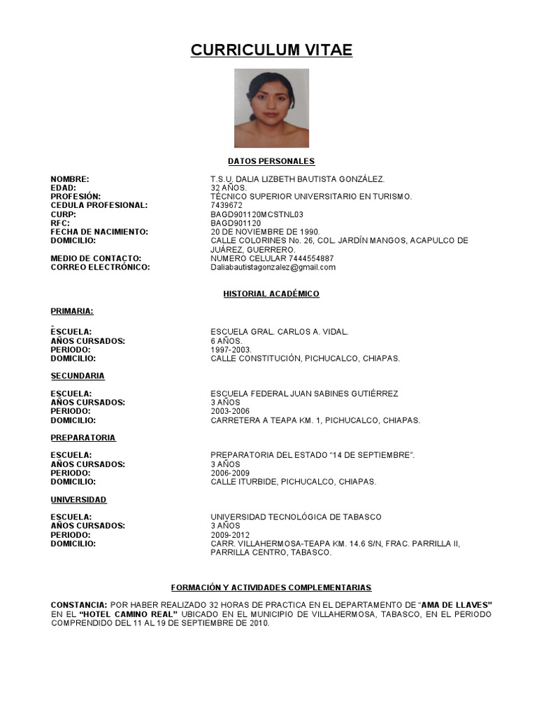 Curriculum Dalia | PDF