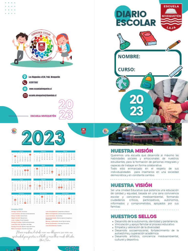 Diario Escolar 2023: Aprendizaje y Emociones | PDF