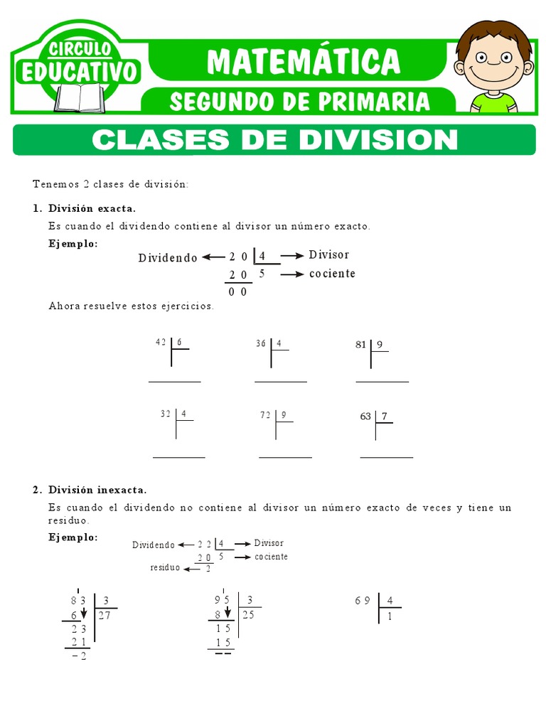 Clases de Division para Segundo de Primaria | PDF