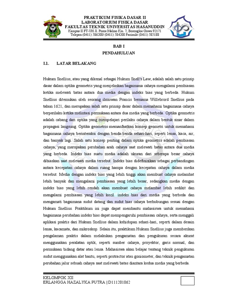 Penerapan Hukum Snellius dalam Optika | PDF | Sains & Matematika