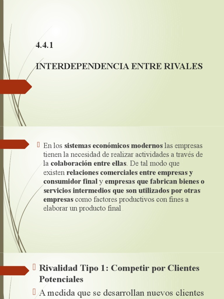 4.4.1 Interdependencia Entre Rivales | PDF | Negocios | Derecho