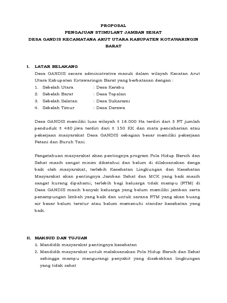 Proposal Jamban Sehat | PDF