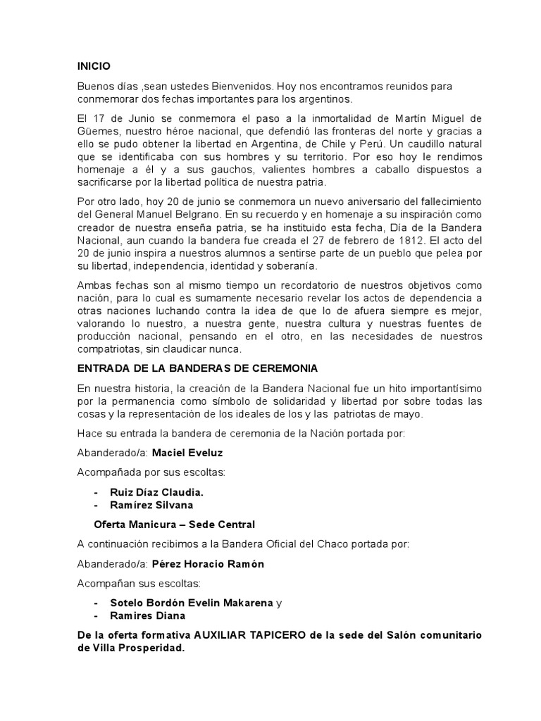 GLOSAS ACTO- 17 y 20 de junio | PDF
