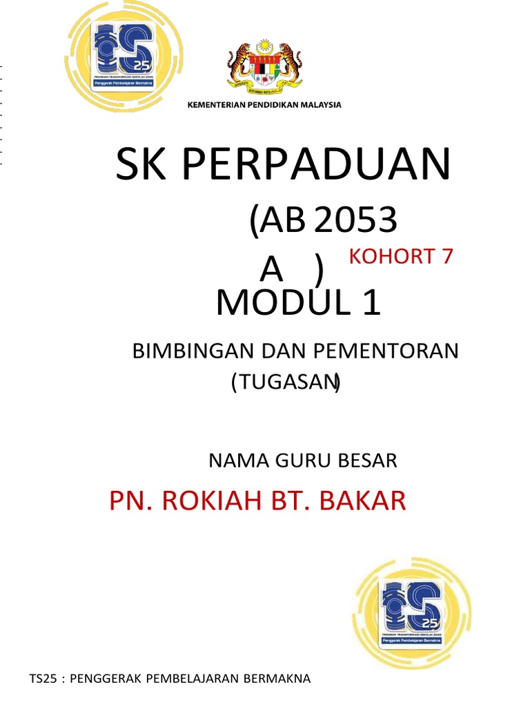 Tugasan Modul 1 TS25 SK Perpaduan O.K | PDF