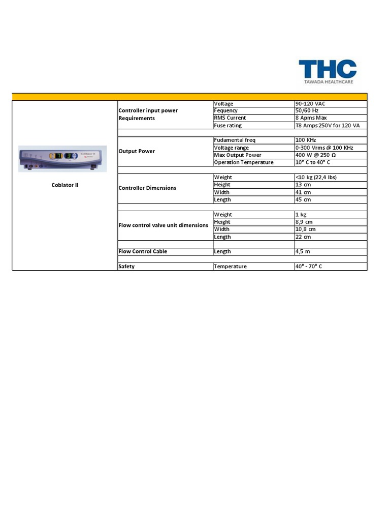 Spesifikasi Coblator II | PDF