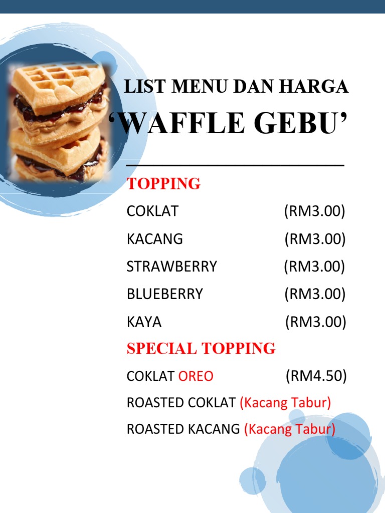 Waffle Gebu Menu and Prices | PDF