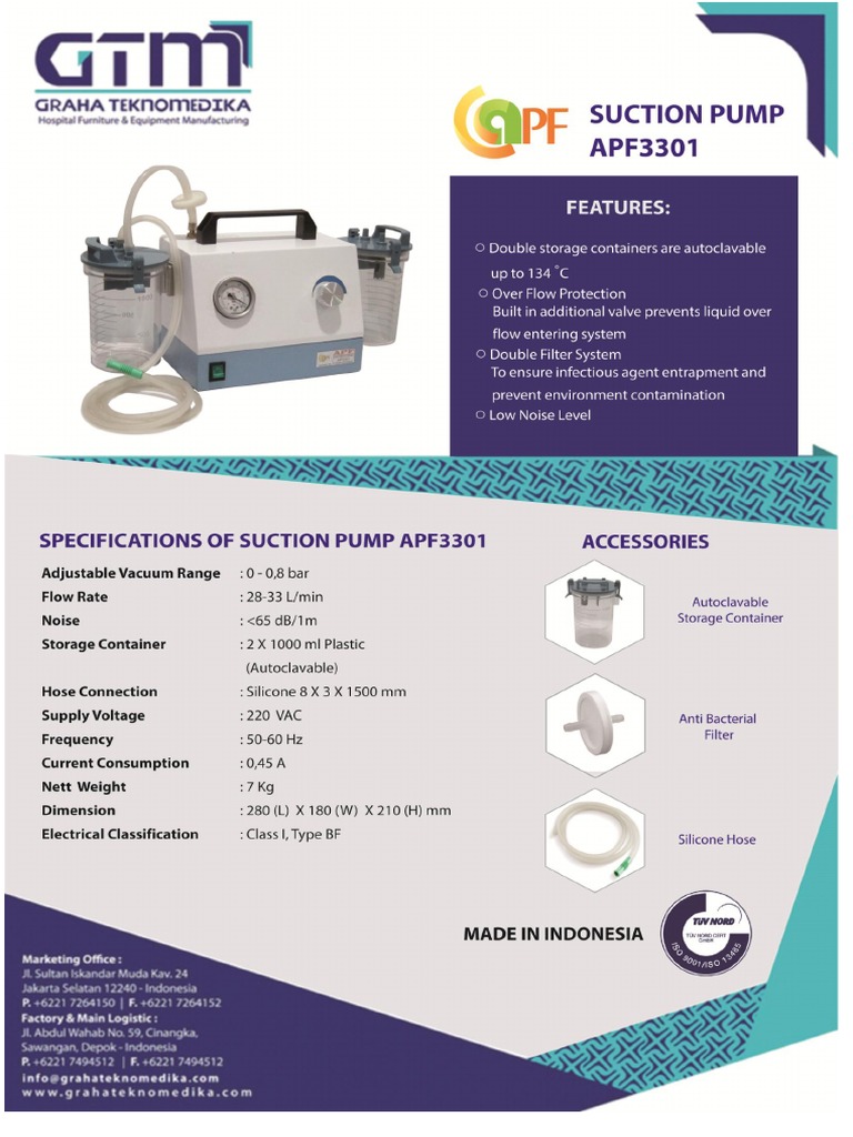 Suction Pump Portable APF 3301 | PDF