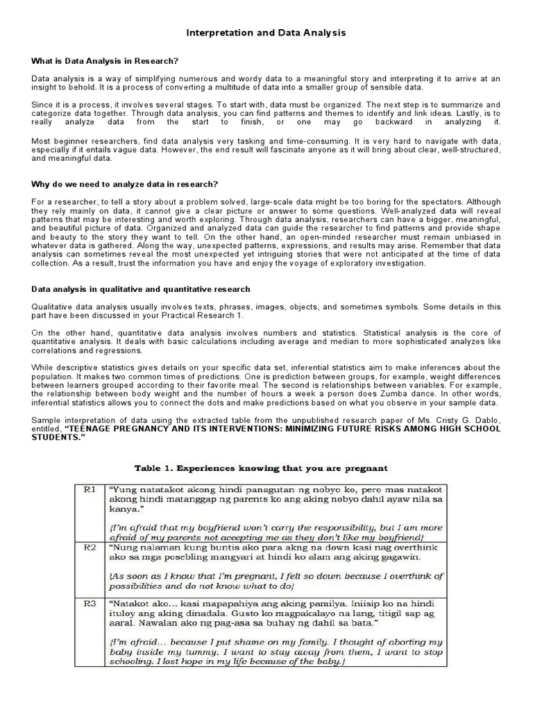 7interpretation and Data Analysis | PDF | Statistics | Data Analysis