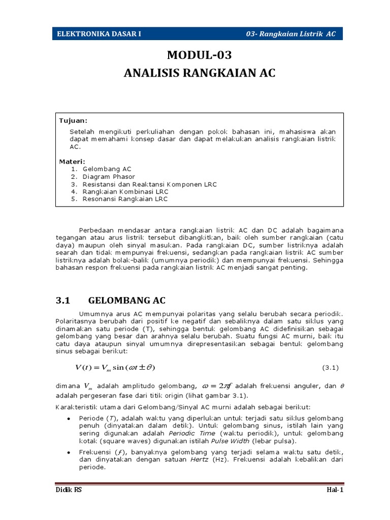 03-Analisis Rangkaian AC | PDF