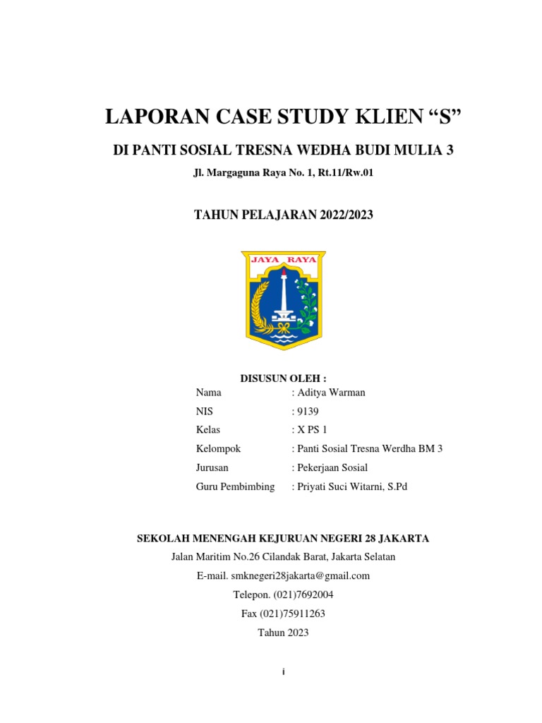 contoh laporan case study Aditya Warman | PDF