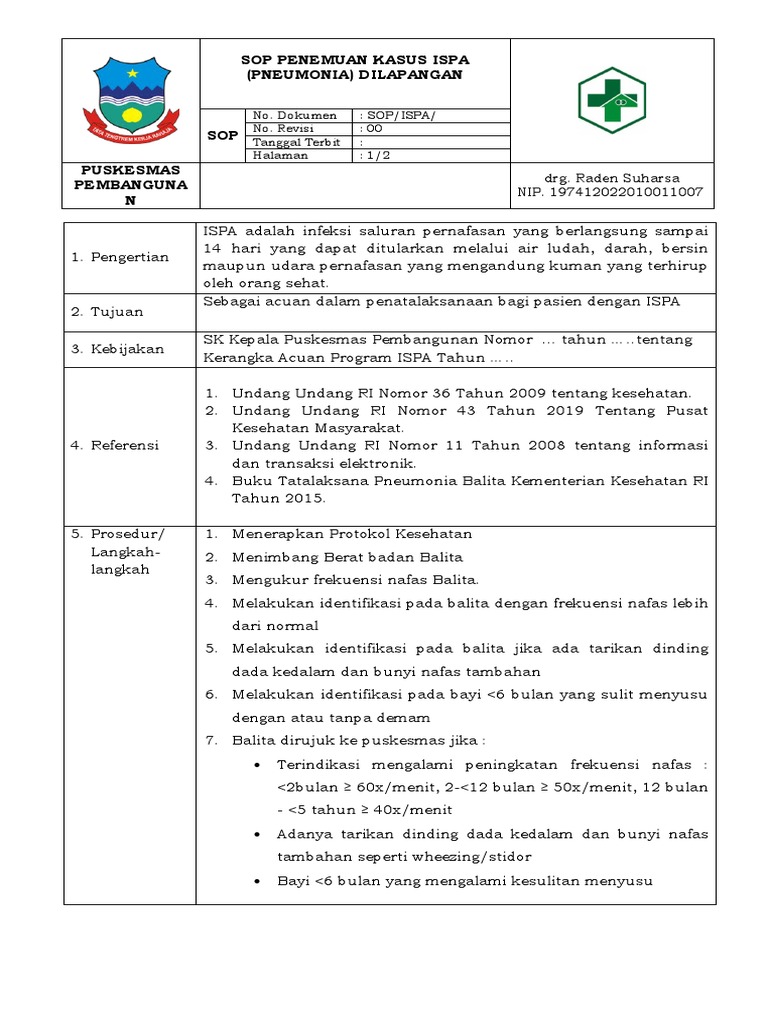 Sop Ispa Pneumonia Lapangan | PDF