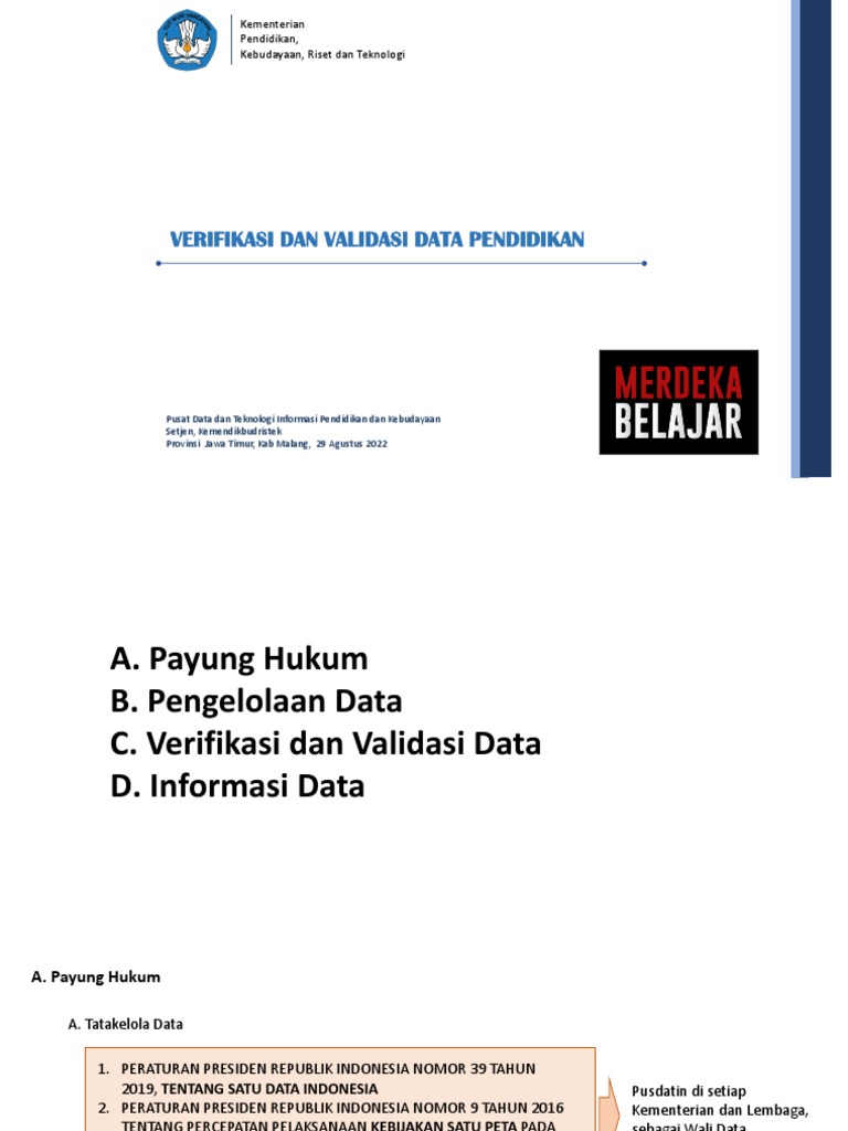 Tatakelola Verval Data Kependidikan - DinasKabMalang - 29agus22 | PDF