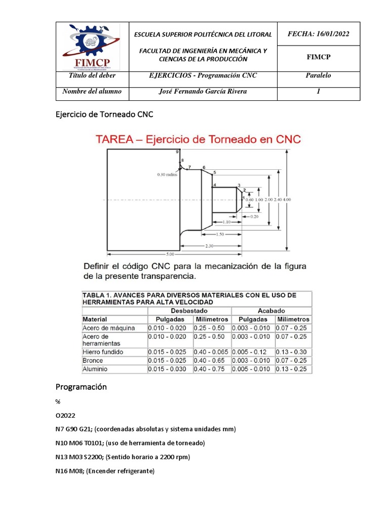 Programacion CNC Garcia Rivera | PDF | Ingeniería