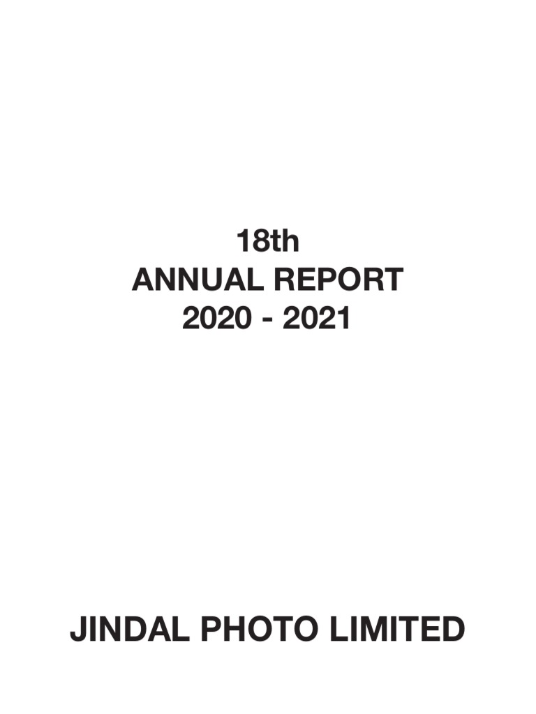 Jindal Photo Annual Report 2021 | PDF | Password | Electronic Voting