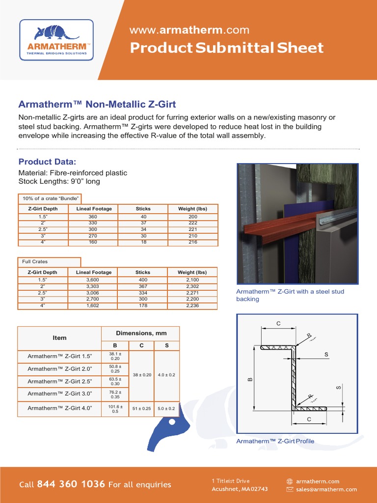 Armatherm Z Girt Data Sheet | PDF | Civil Engineering | Architectural ...