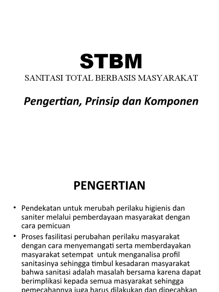 Pengertian, Prinsip, Komponen STBM | PDF
