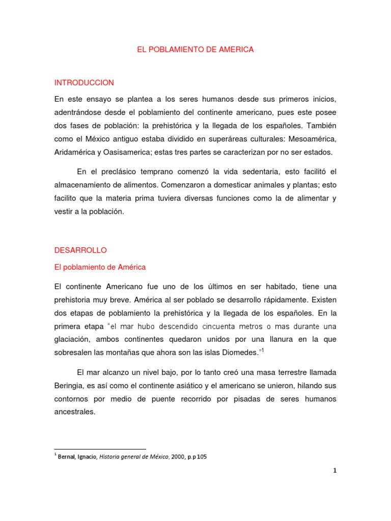Historia del poblamiento de América | PDF | Mesoamérica | Oasisamerica