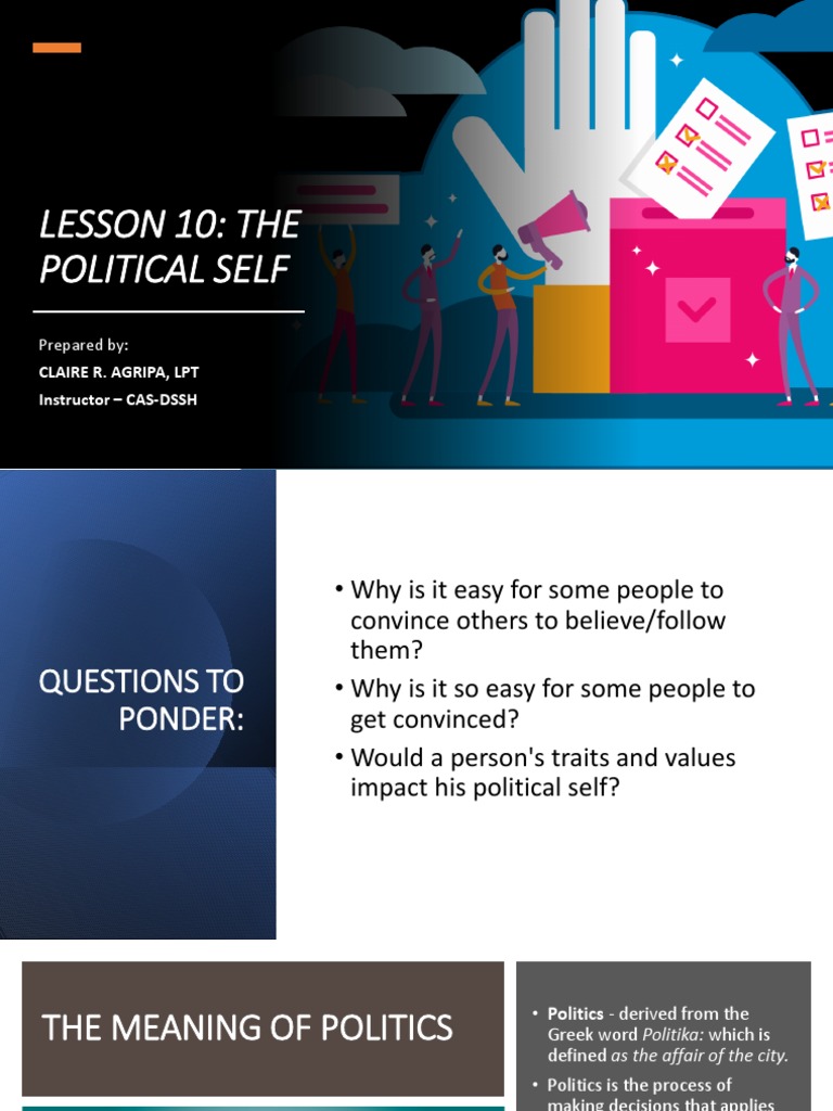 Lesson 10 - Political Self | PDF | Leadership | Psychology