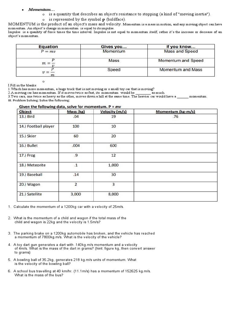 Understanding Car Momentum Basics | PDF