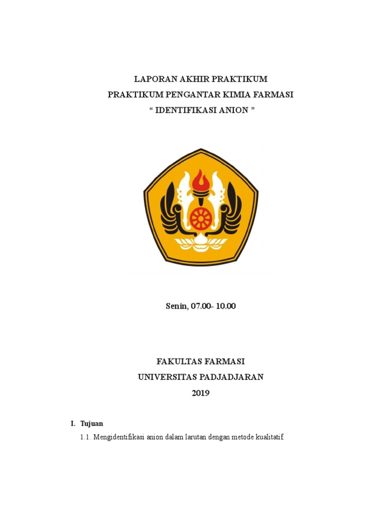 Laporan Praktikum Identifikasi Anion | PDF