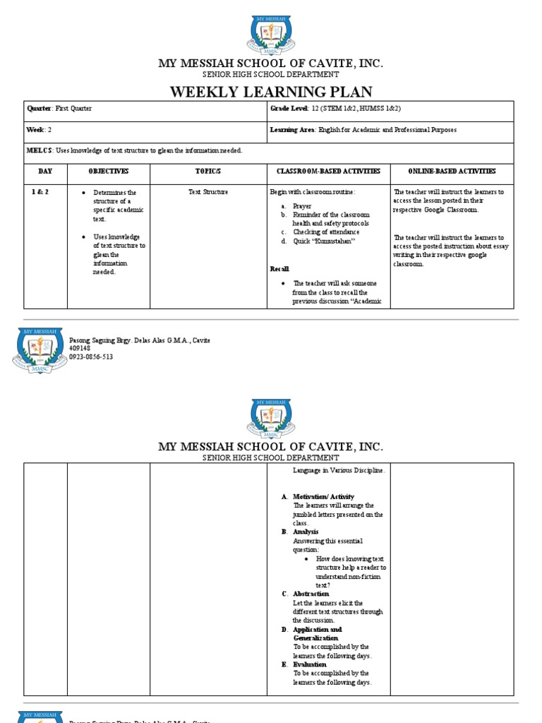 Week 2 LP in Eapp | PDF | Learning | Teachers