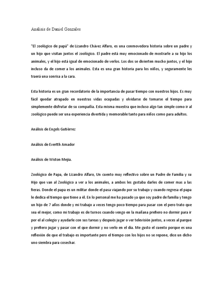 Analisis de Cuento Zoologico de Papa | PDF