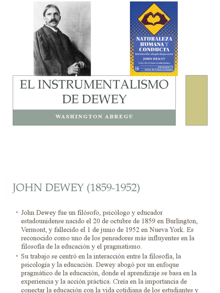 El Instrumentalismo de Dewey | PDF | John Dewey | Aprendizaje