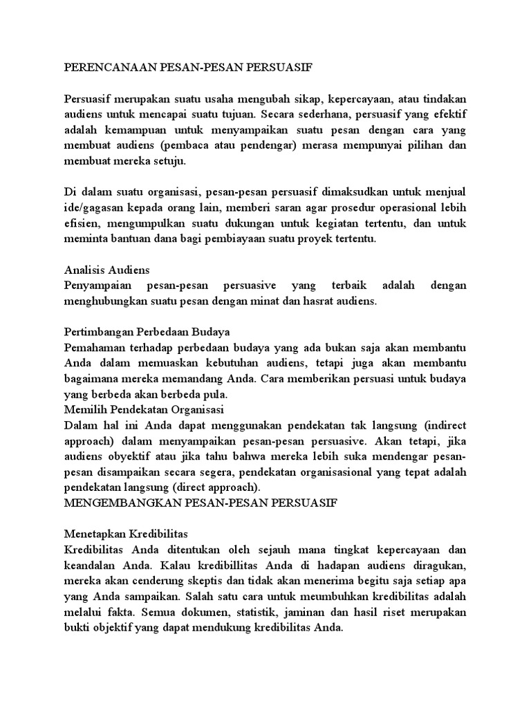 Strategi Pesan Persuasif Efektif | PDF