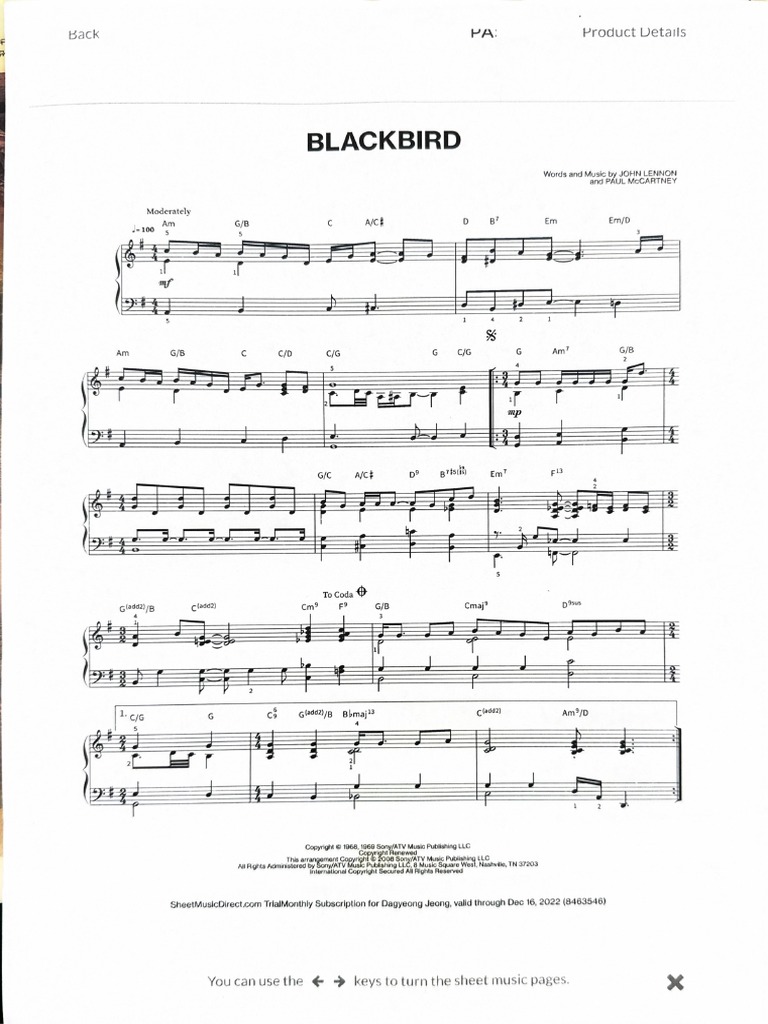 Blackbird | PDF