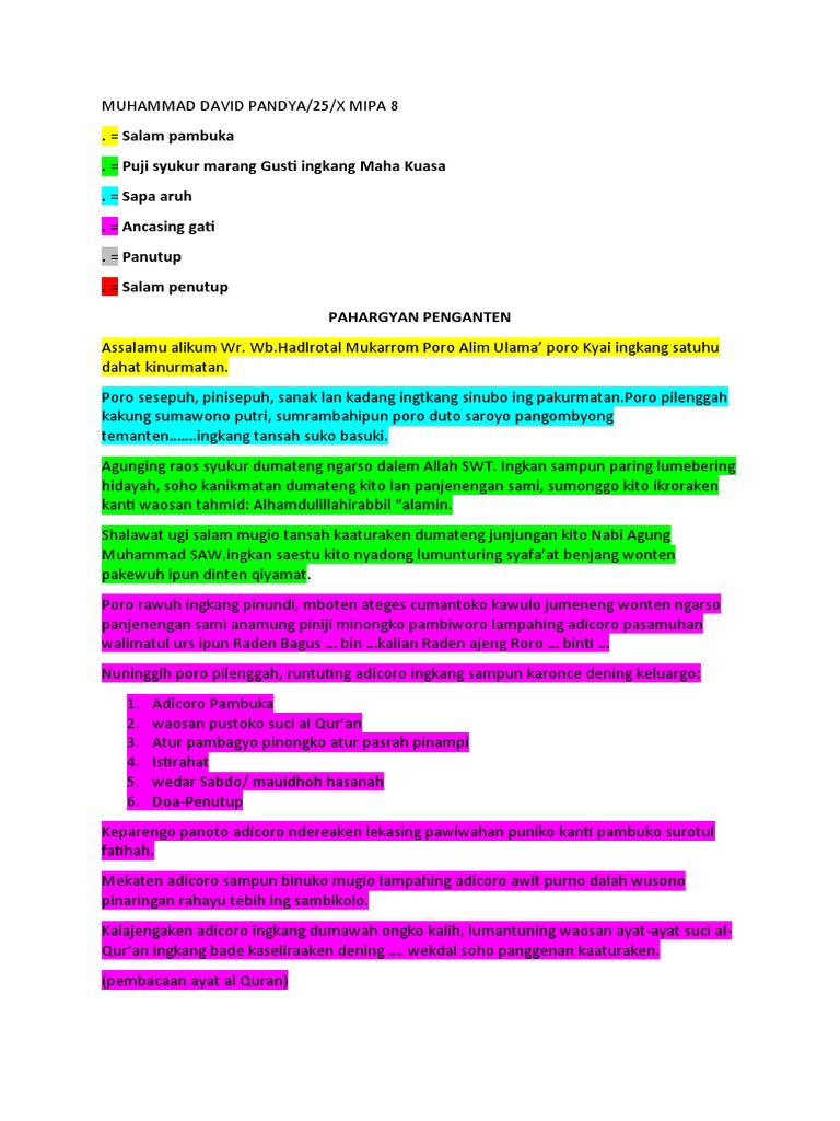 Bhs Jawa Pranatacara | PDF