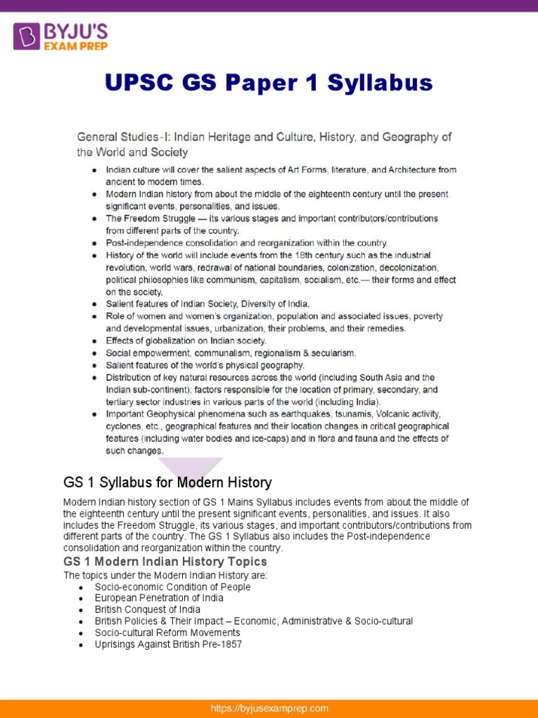 upsc_gs_paper_1_syllabus_76 | PDF | Indian Independence Movement | Earth