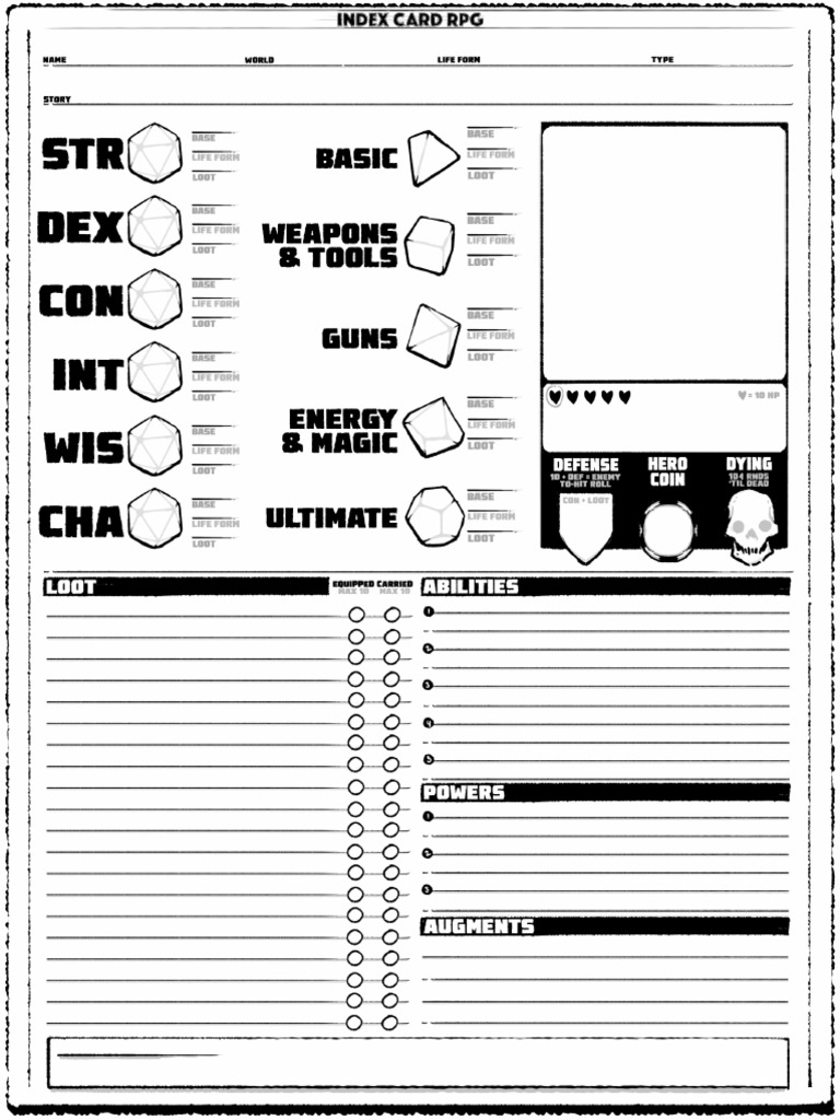 ICRPG Master Edition Character Sheet | PDF