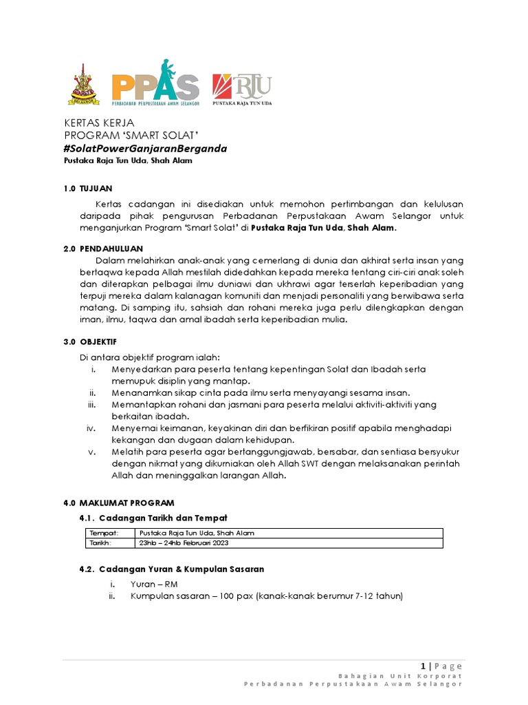 Kertas Kerja Smart Solat @ppas | PDF