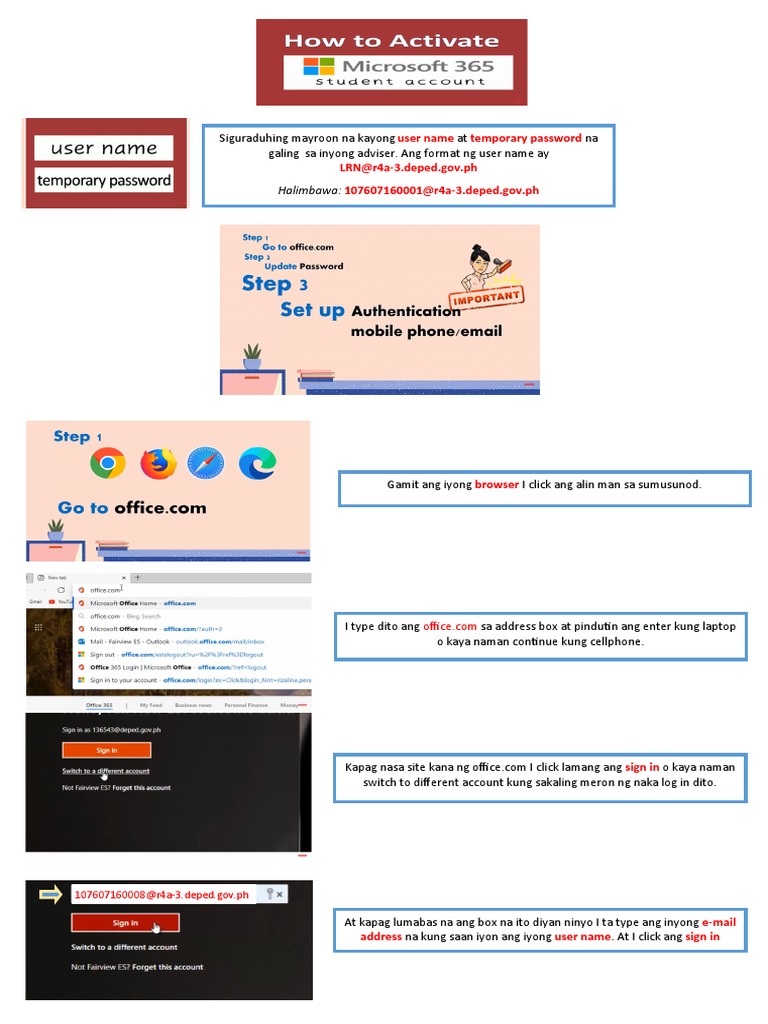 Activating Office 365 of Students Account | PDF