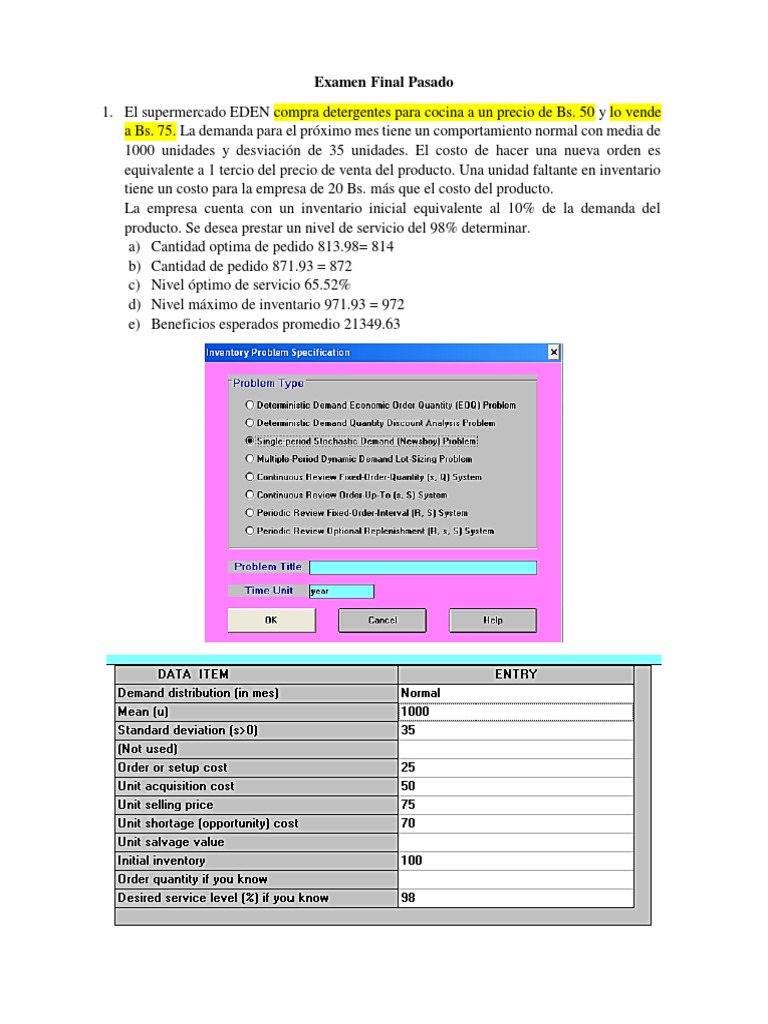 Repaso para El Examen Final | PDF | Inventario | Negocios económicos