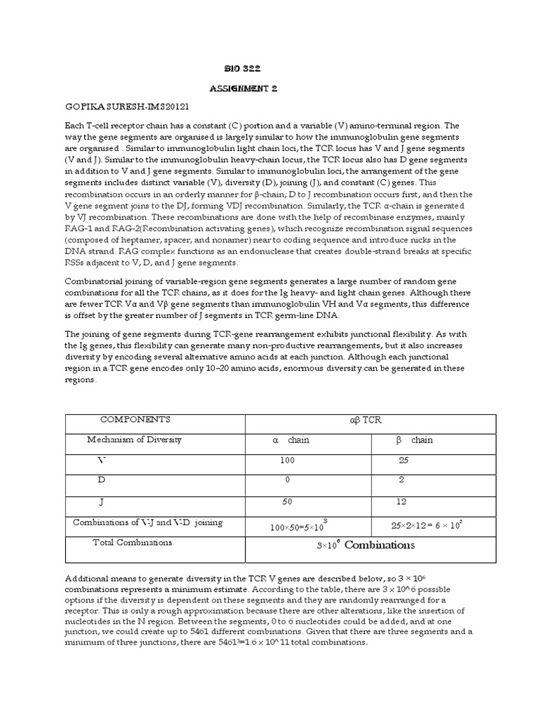 Bio 322 Assignment 2 | PDF | Immunology | Cell Biology